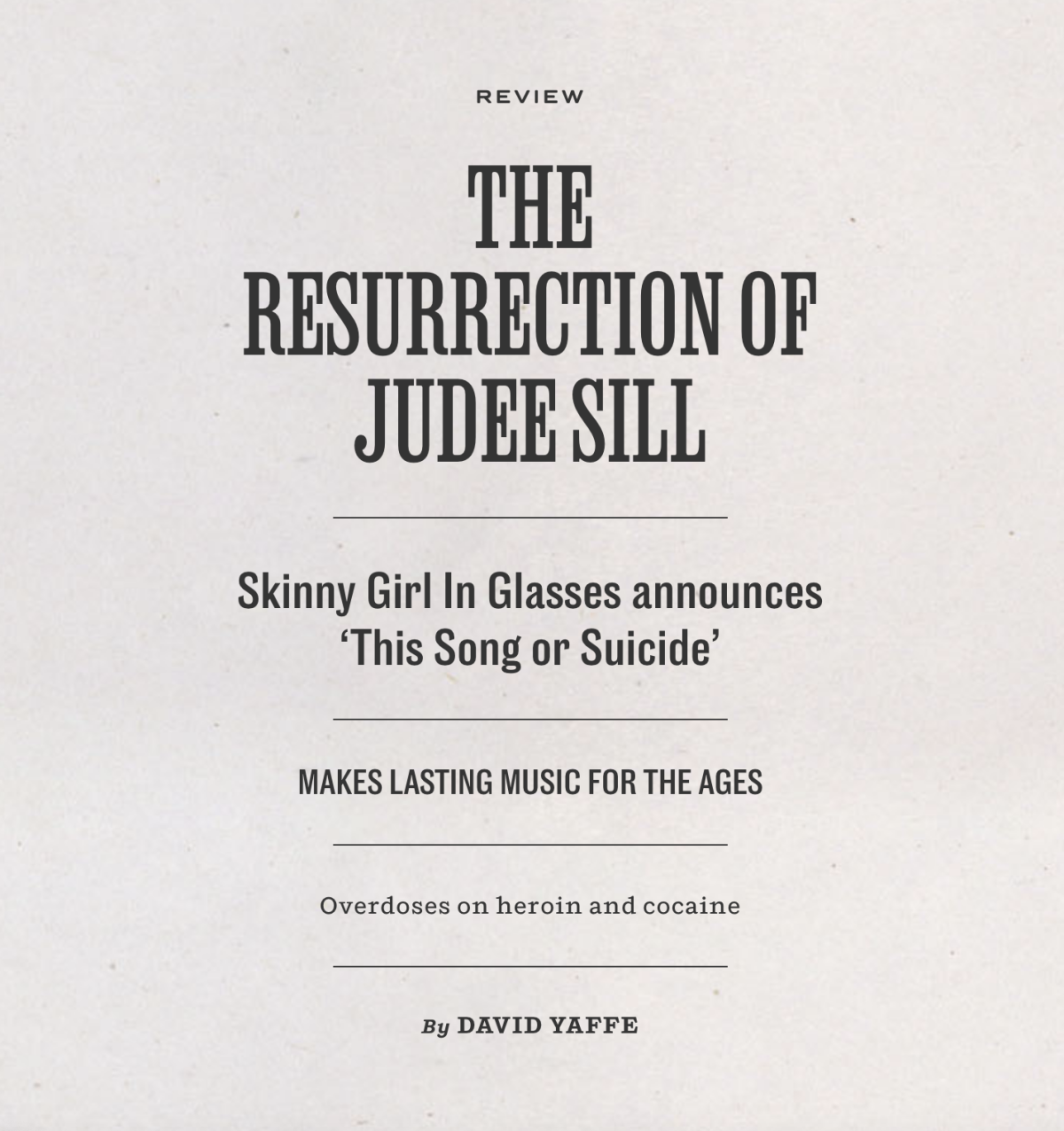 The Resurrection of Judee Sill – County Highway